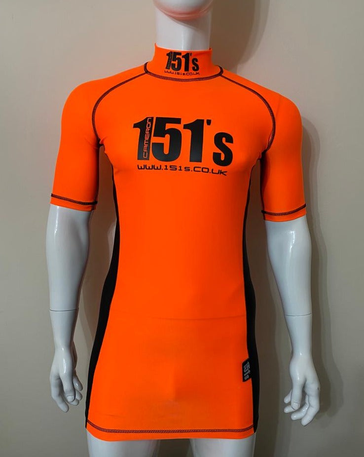 Compression Base Layer Top Short Sleeve - Orange || Worn By Winners – 151s